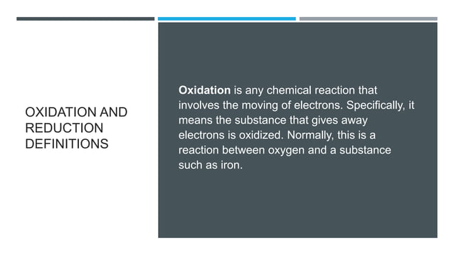 Oxidation and reduction reactions | PPTX