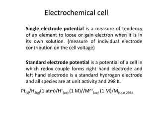 Single electrode potential and Standard electrode potential | PPT