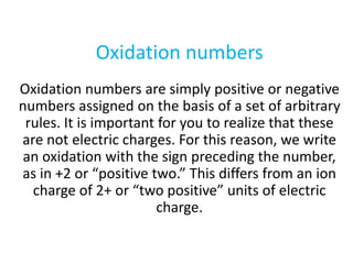 Oxidation numbers | PPTX