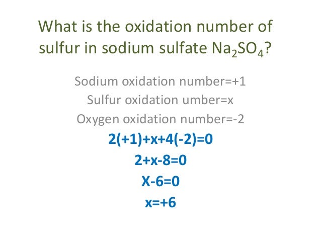 Oxidation numbers