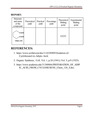 Oxidation of cyclohexanol or preparation of adipic acid | DOC