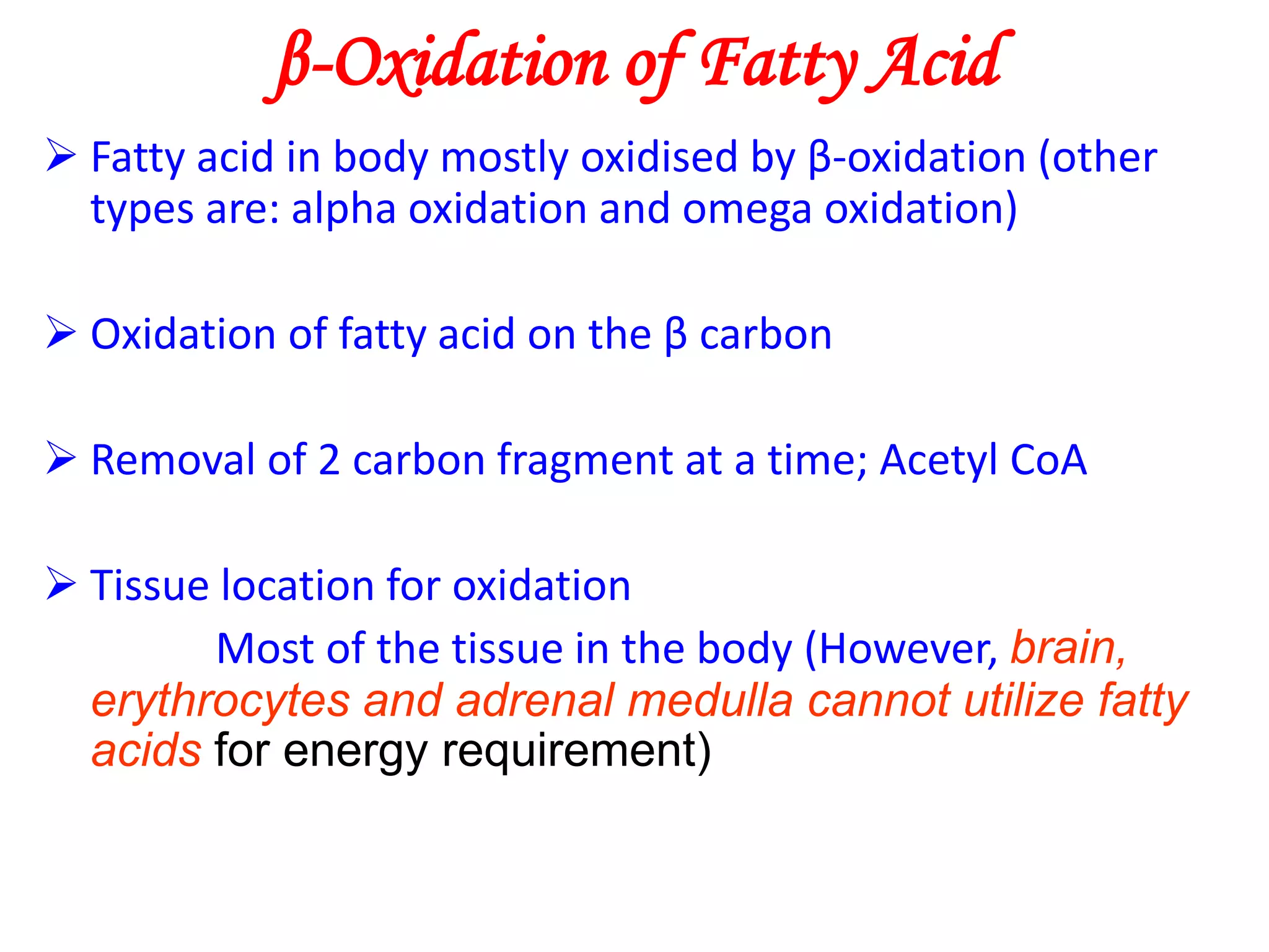 Oxidation of fatty acid | PPT