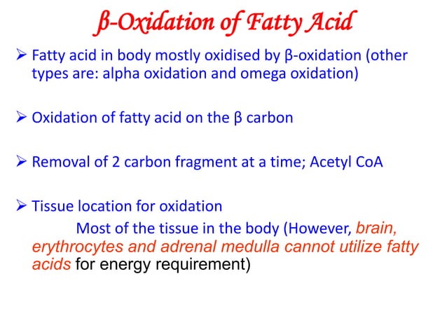 Oxidation of fatty acid | PPT