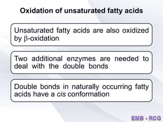 Oxidation of fatty acids | PPTX