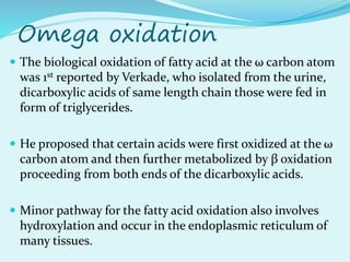 Oxidation of fatty acids | PPTX