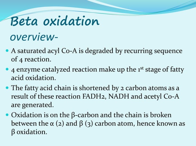 Oxidation of fatty acids | PPTX | Chemistry | Science