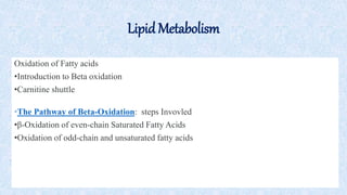 Transport and Oxidation of fattyacids .pptx