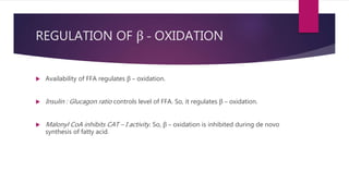 Oxidation of fatty acids | PPTX