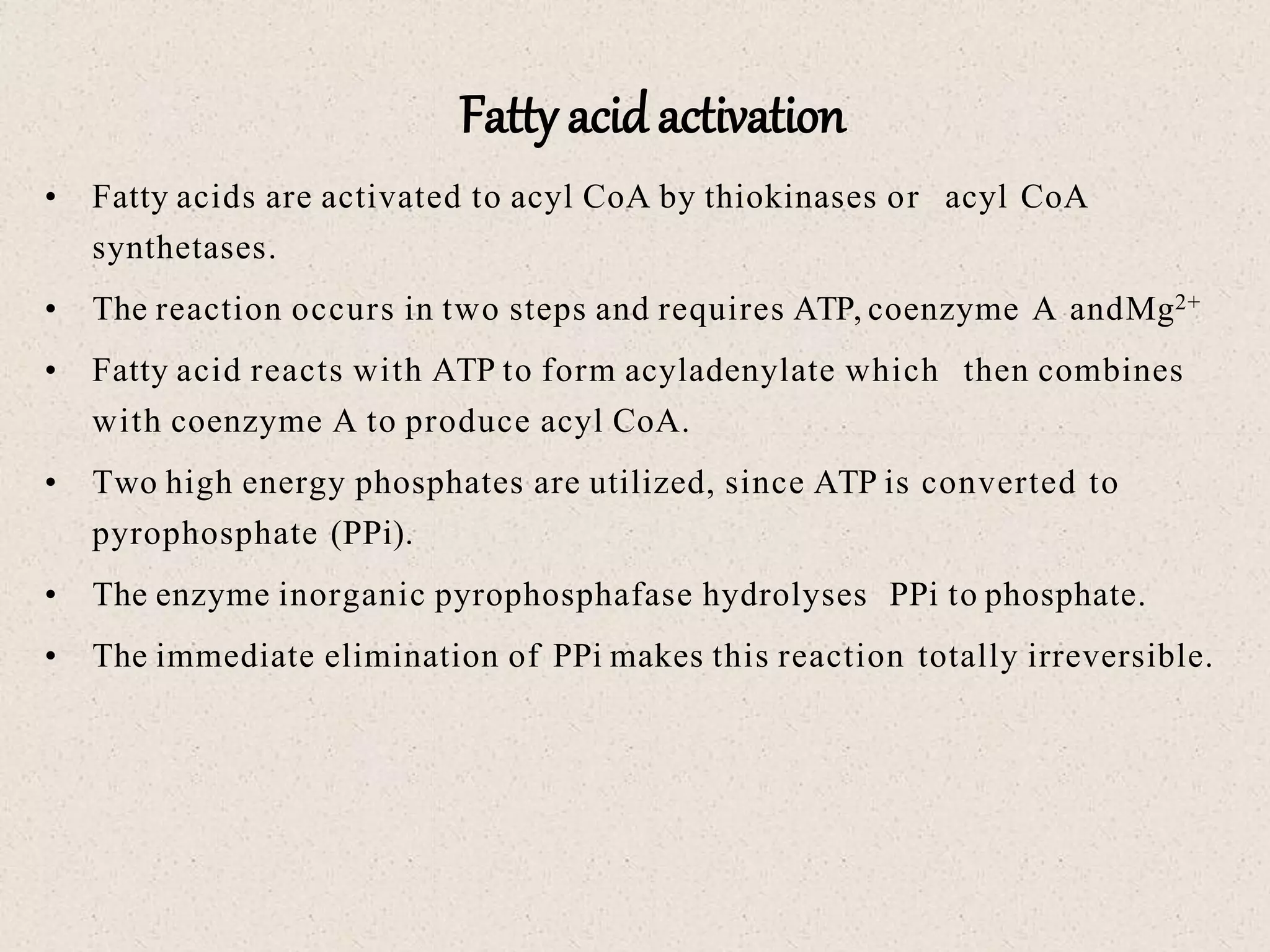 Oxidation of fatty acids ppt mth | PPT