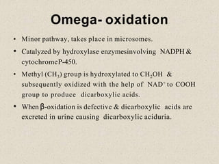 Oxidation of fatty acids ppt mth | PPT