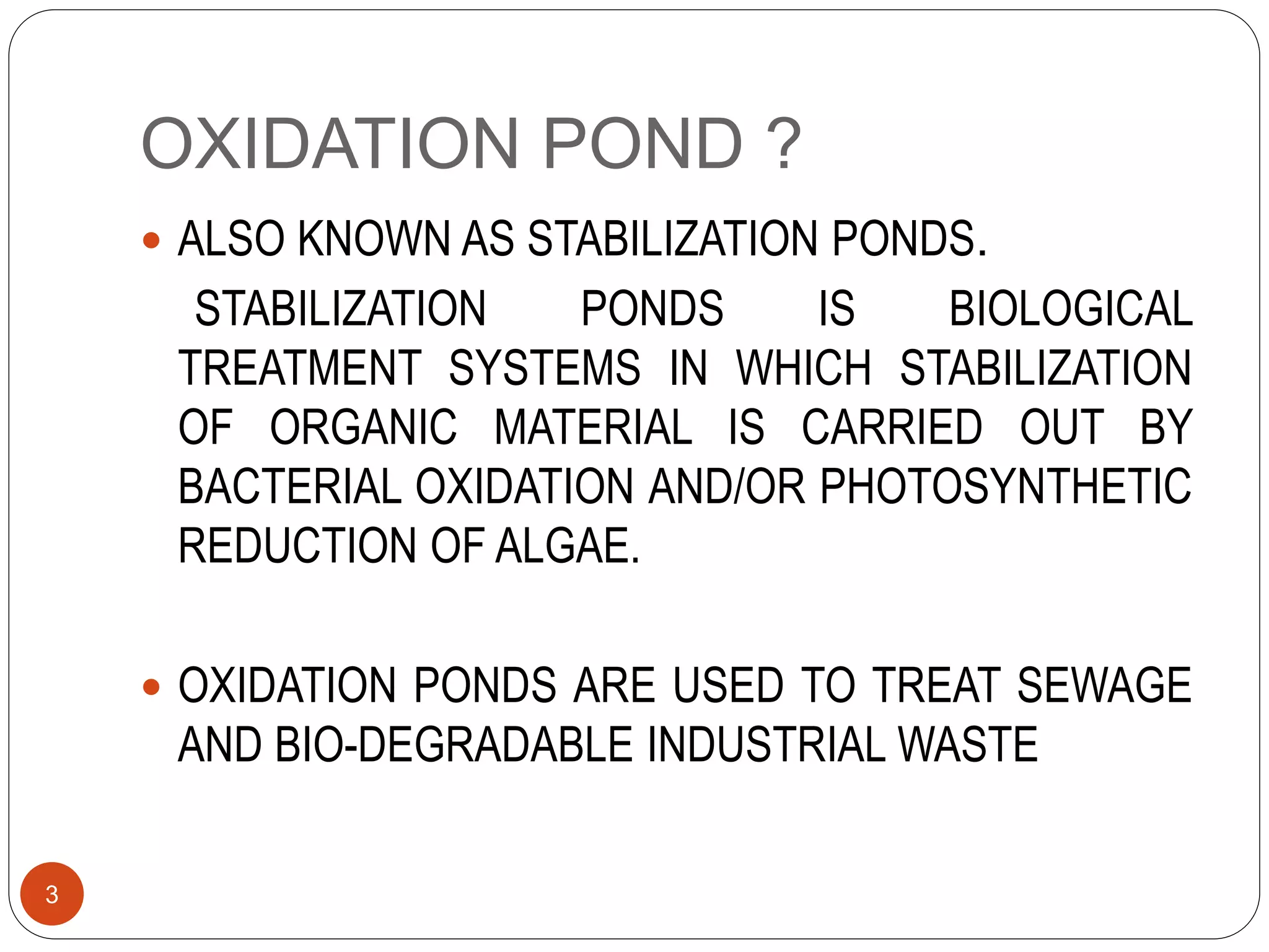 Oxidation pond | PPTX