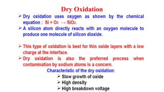Thermal Oxidation in Semiconductor Tech. | PPTX
