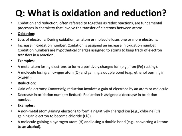 OXIDATION REDUCTION .pptx | Chemistry | Science