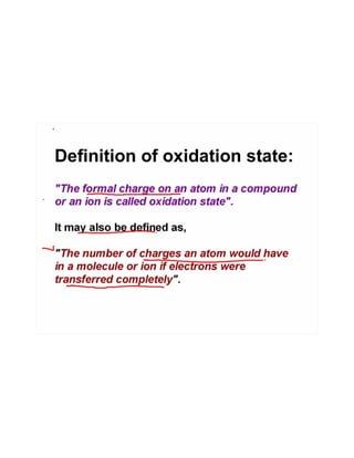 Oxidation states or oxidation numbers | PDF