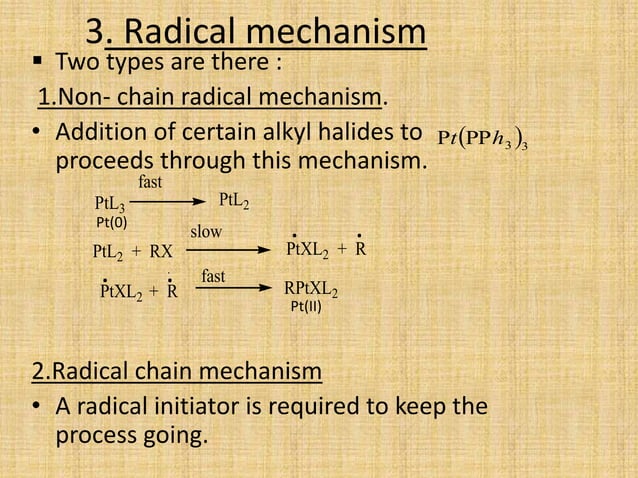 Oxidative addition | PPTX | Chemistry | Science