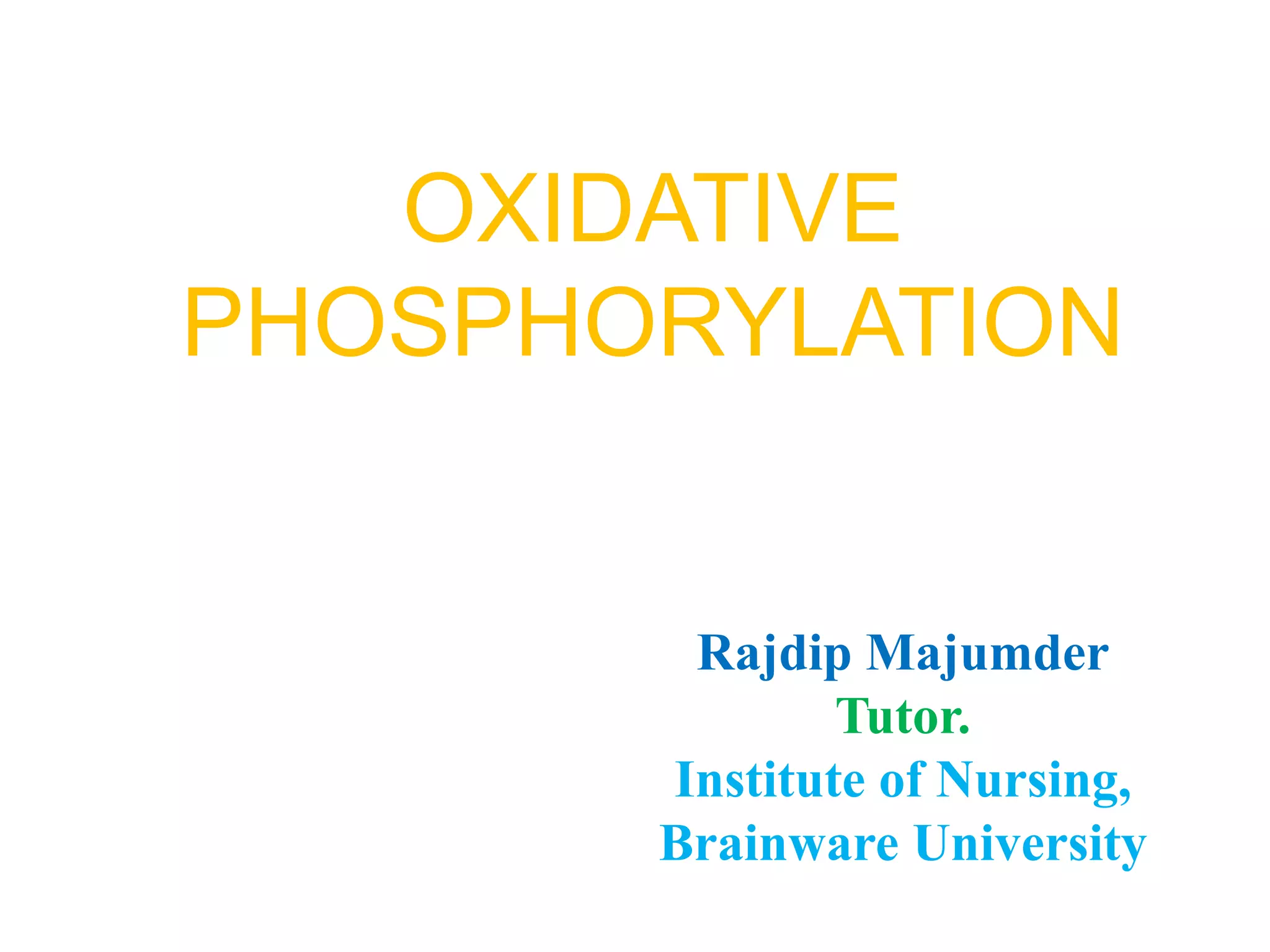 Oxidative phosphorylation | PPTX
