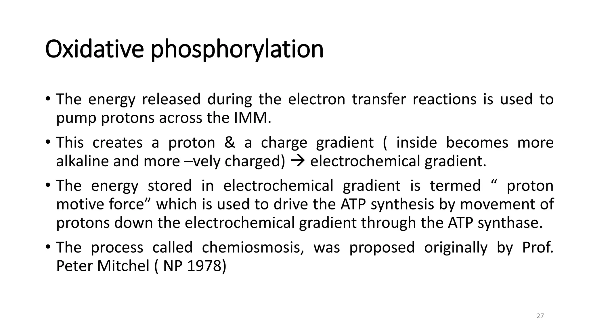Oxidative phosphorylation and electron transport chain | PPTX