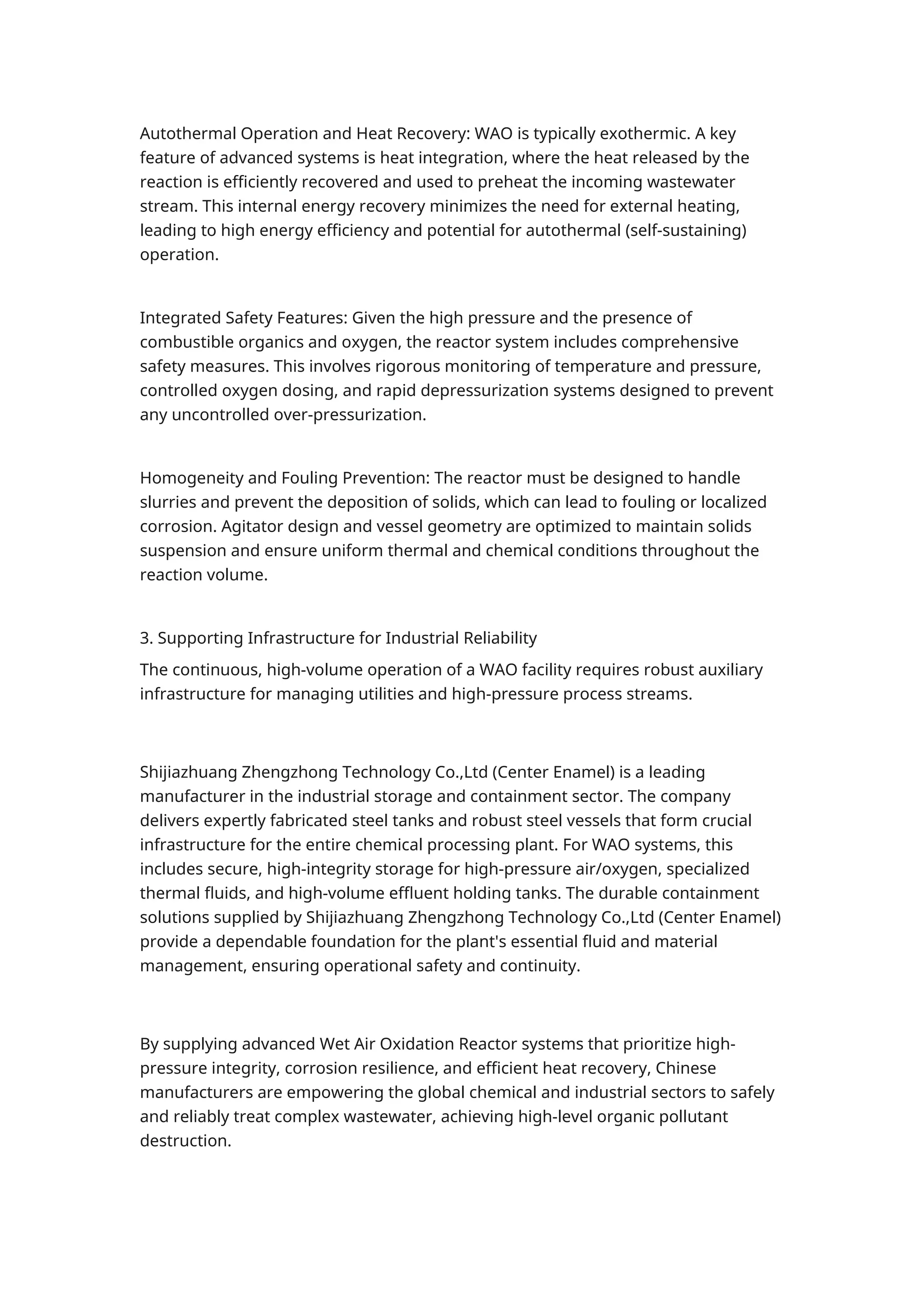 Oxidative Resilience China's Advanced Wet Air Oxidation Reactor Systems for Chemical Effluent ...