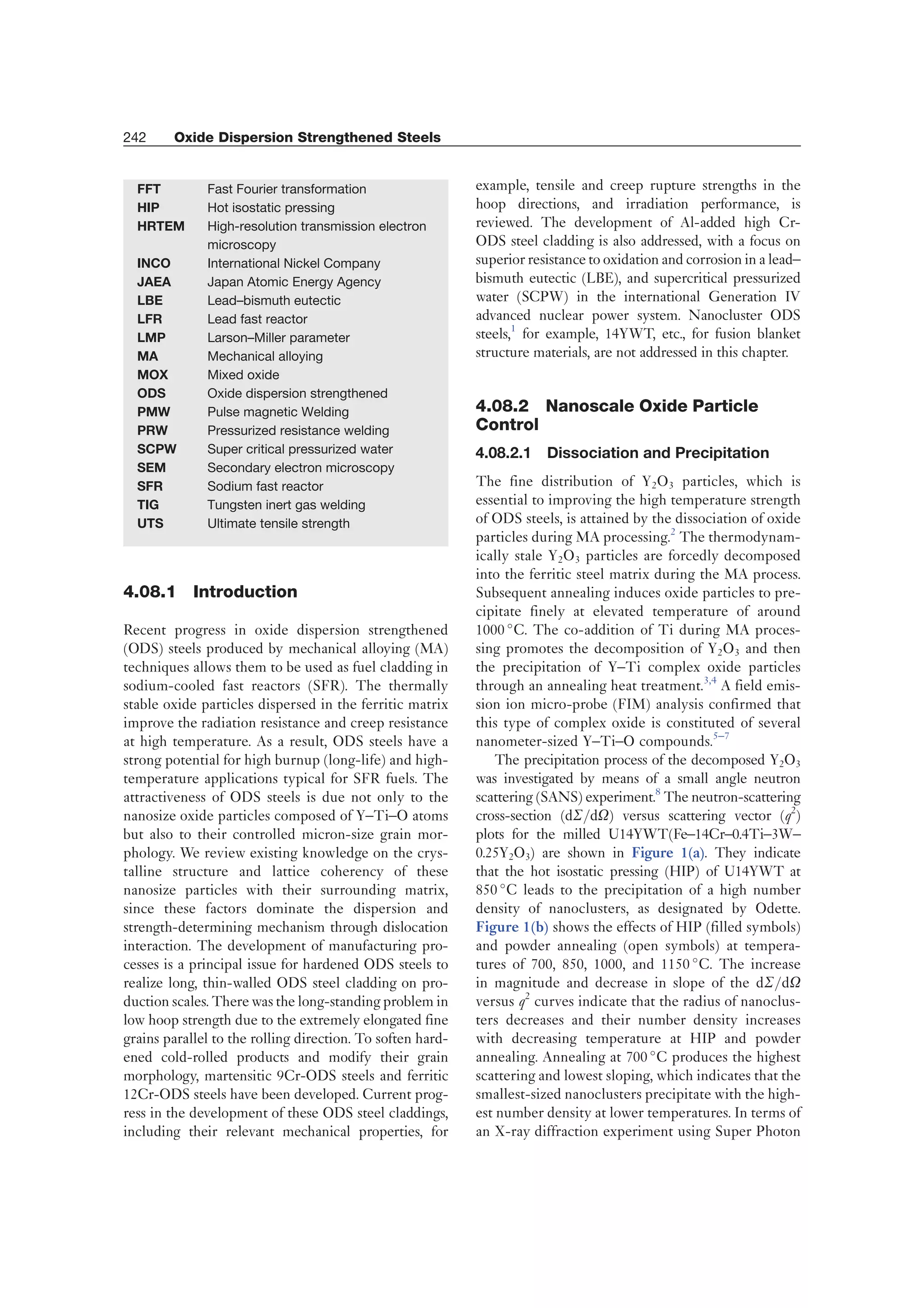 Oxide dispersion strengthened steels | PDF