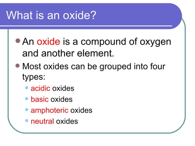 Oxides | PPT | Chemistry | Science