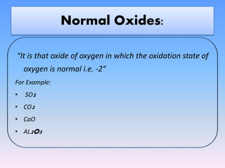 Oxides and their classification | PPTX