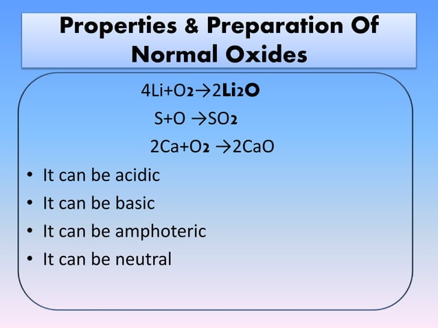 Oxides and their classification | PPTX | Chemistry | Science