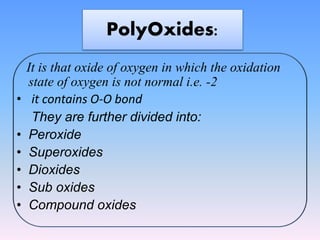 Oxides and their classification | PPTX