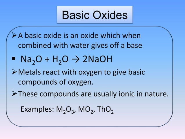 Oxides and their classification | PPTX | Chemistry | Science