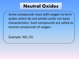 Oxides and their classification | PPTX