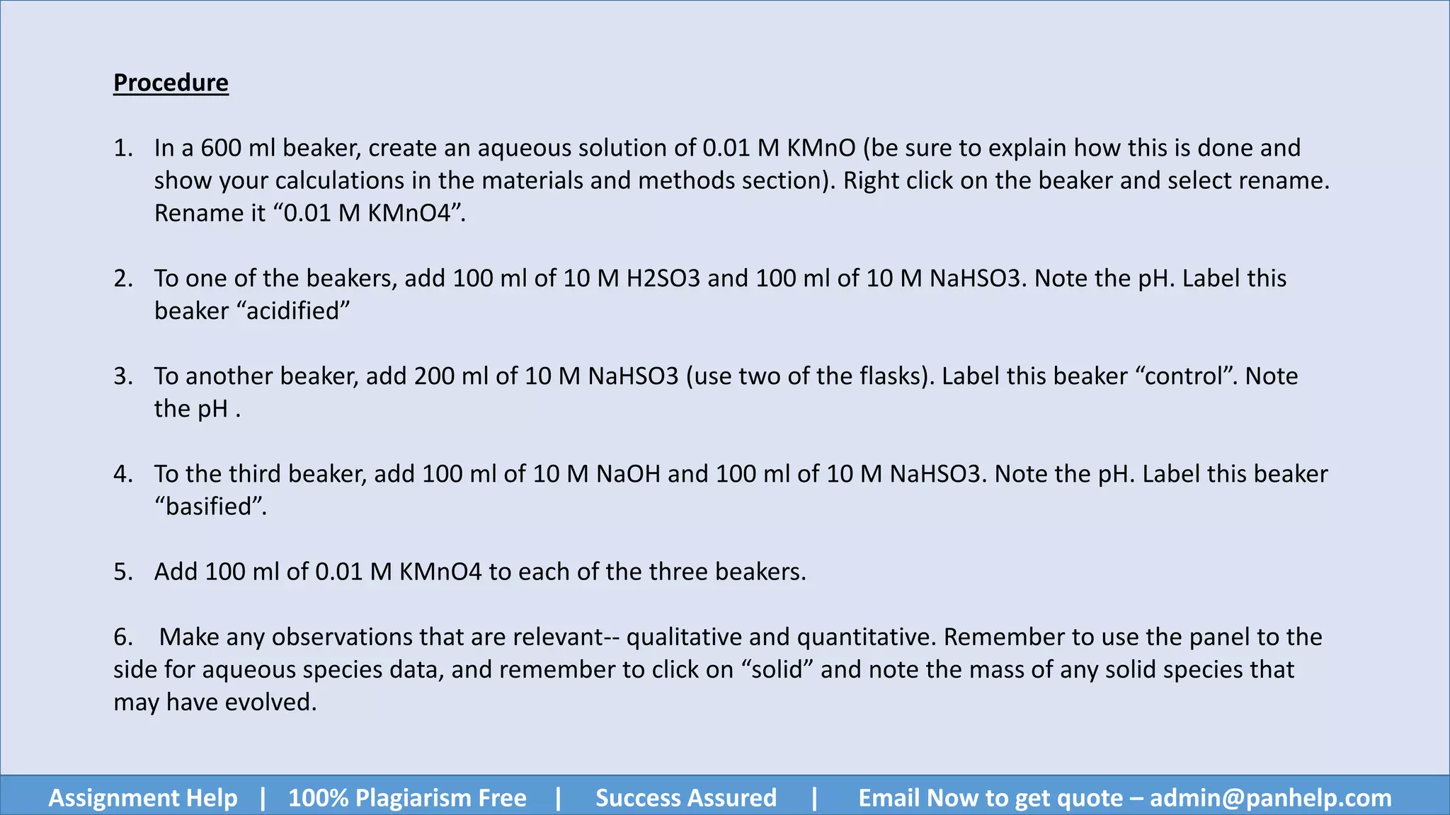 Oxidizing and Reducing Agents Lab Assignment - Virtual High School (VHS ...