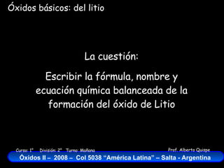 Oxido de Litio | PPT