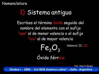 Óxidos Básicos - Fórmulas, nombres, ecuación química y balanceo | PPT