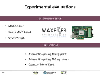 OXiGen: Automated FPGA design flow from C applications to dataflow kernels - pitch version | PDF