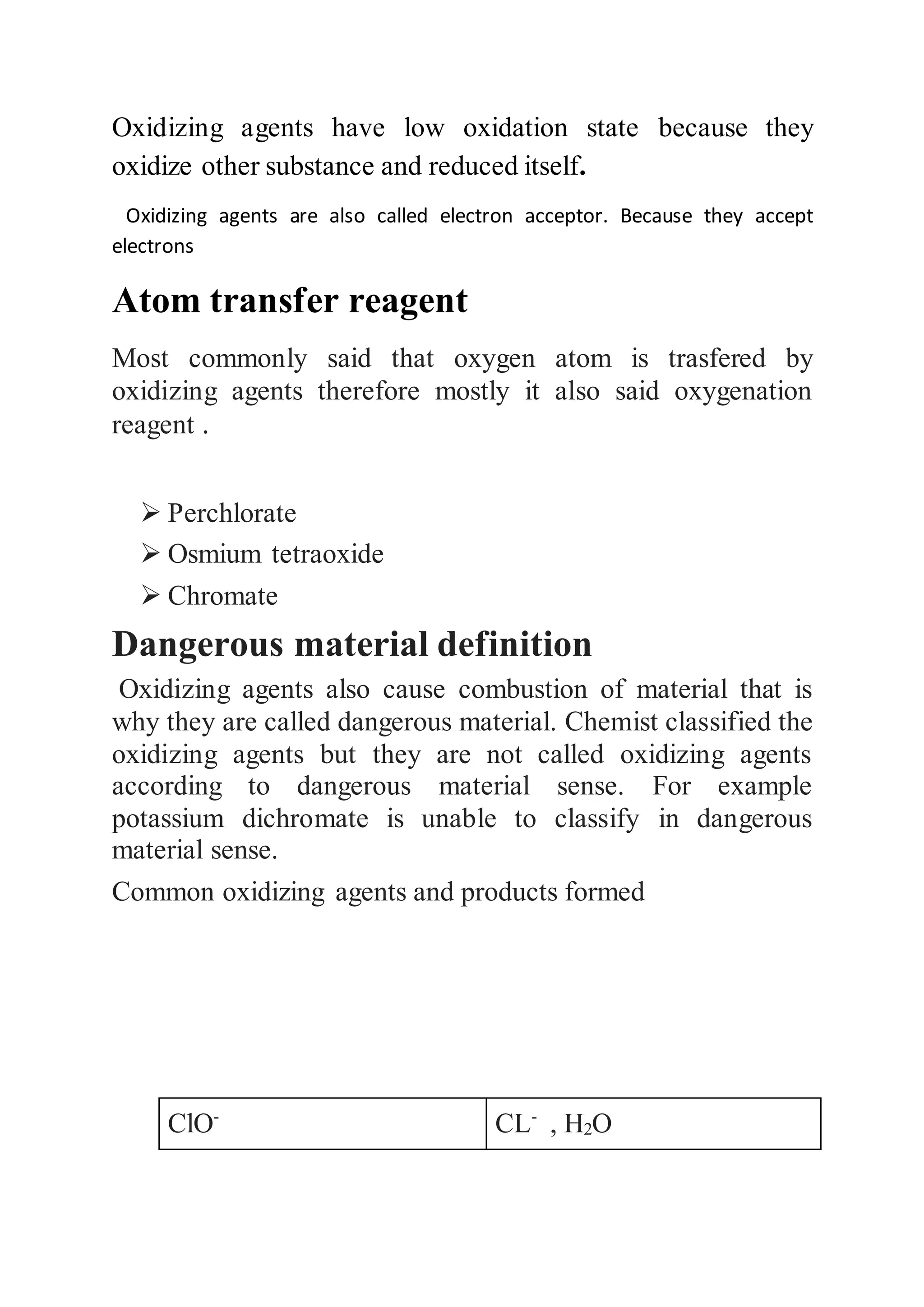 Oxidizing and reducing agents | DOCX