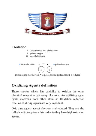 Oxidizing and reducing agents | DOCX