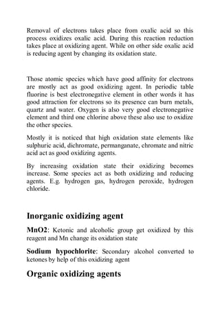Oxidizing and reducing agents | DOCX