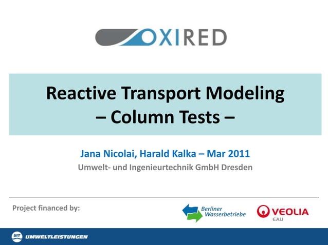 Reactive Transport in Columns (OXIRED 2) | PPTX