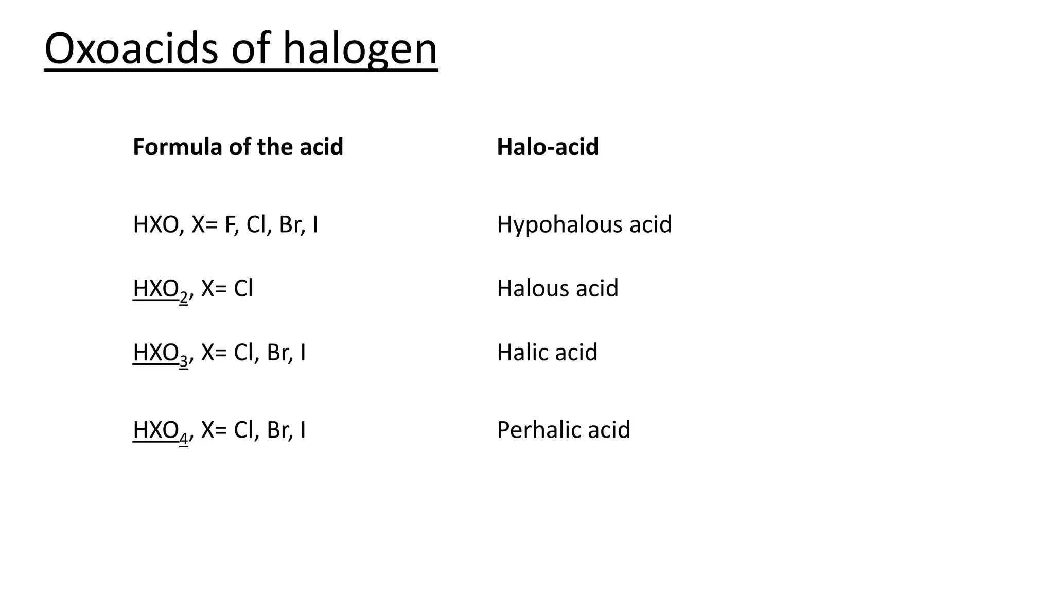 Oxo acids of halogens and their structures | PDF