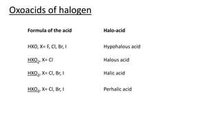 Oxo acids of halogens and their structures | PDF