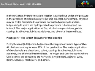 Oxo alcohols market worth 12,601 kt by 2020 | PPT
