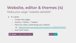Odoo Experience 2018 - From a Web Controller to a Full CMS | PPT