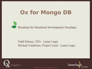 MongoDB using PHP: Using a New Framework Called Ox | ODP | Databases | Computer Software and ...