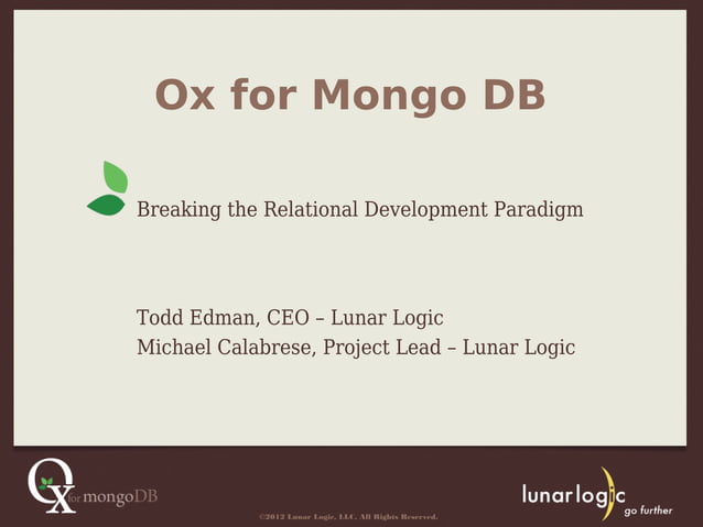 MongoDB using PHP: Using a New Framework Called Ox | ODP | Databases | Computer Software and ...