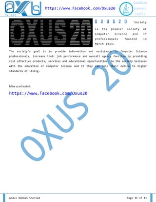 OXUS20 JAVA Programming Questions and Answers PART I | PDF