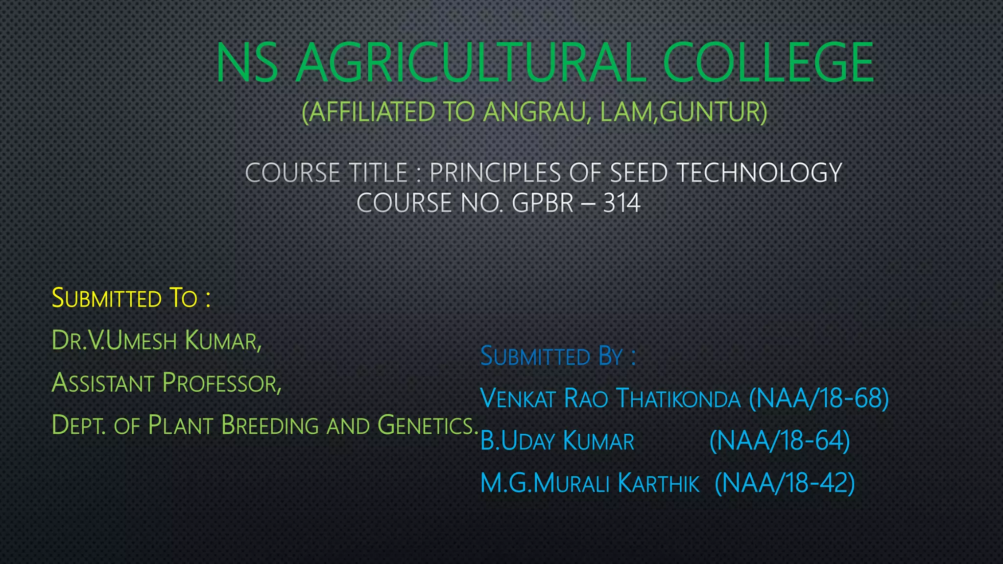 Planting, Layout and establishment processing plant. | PPTX
