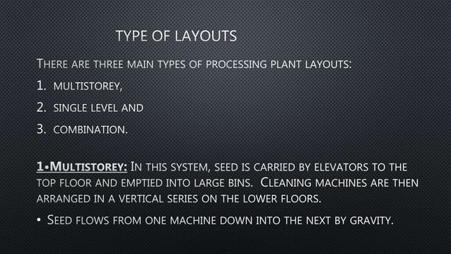 Planting, Layout and establishment processing plant. | PPTX