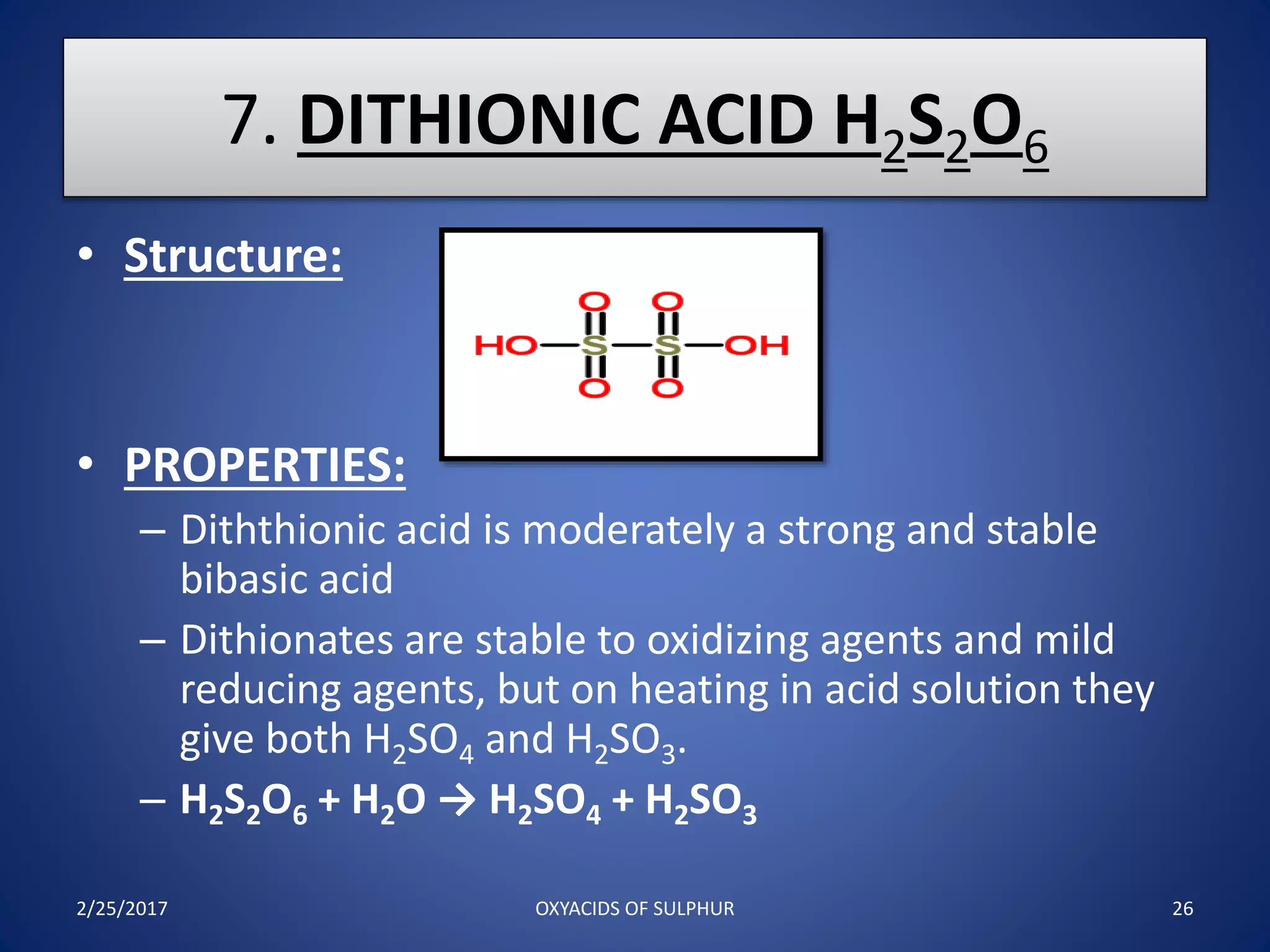 Oxyacids of Sulphur | PPTX