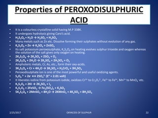Oxyacids of Sulphur | PPTX