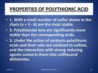 Oxyacids of Sulphur | PPTX