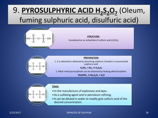 Oxyacids of Sulphur | PPTX
